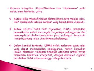 Sekuriti dan integritas data base | PPTX