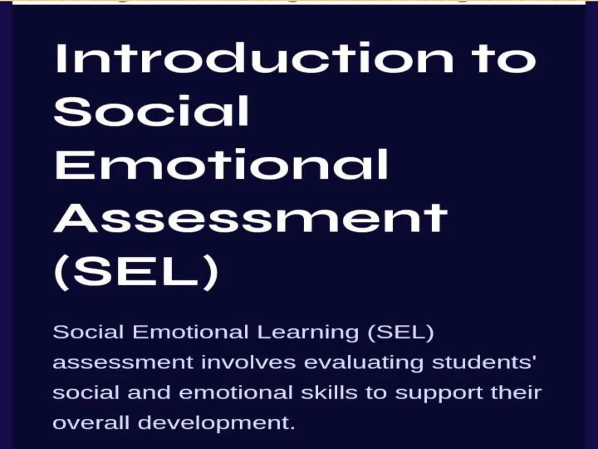Social emotional learning assessment ppt | PPT