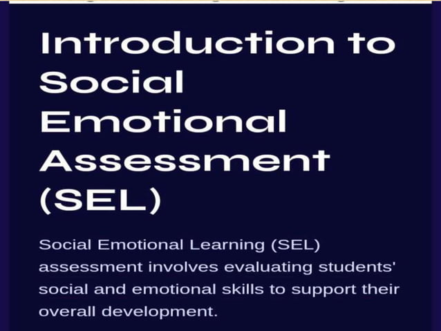 Social emotional learning assessment ppt | PPT