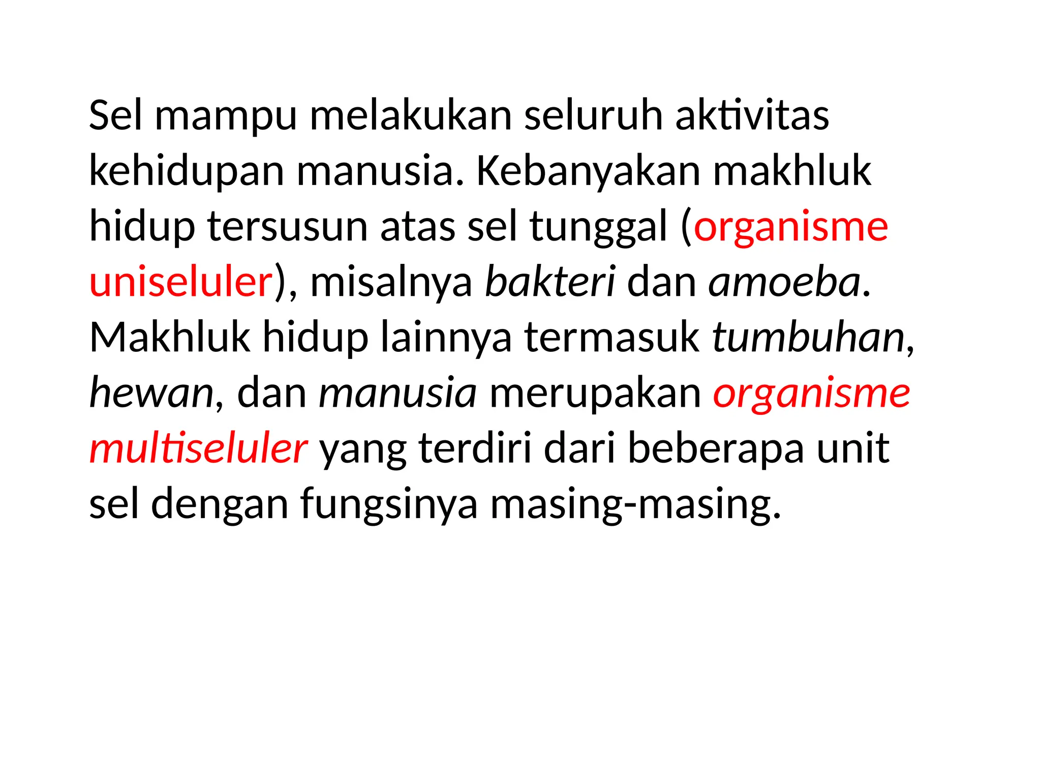 SEL TUMBUHAN, MANUSIA, HEWAN DI EKOSISTEM | PPTX