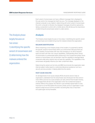 Ransomware Response Guide IBM INCIDENT RESPONSE SERVICES | PDF