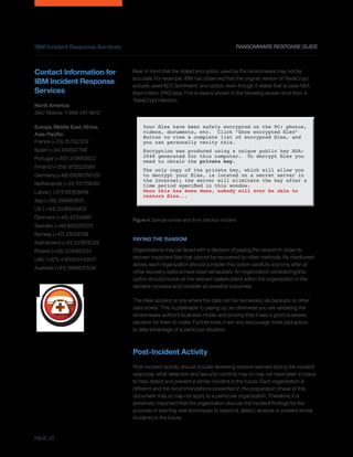Ransomware Response Guide IBM INCIDENT RESPONSE SERVICES | PDF