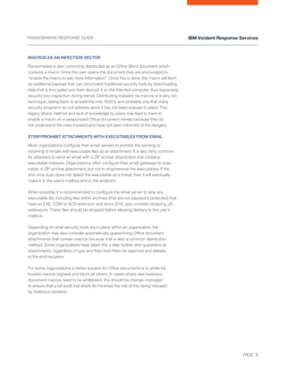 Ransomware Response Guide IBM INCIDENT RESPONSE SERVICES | PDF