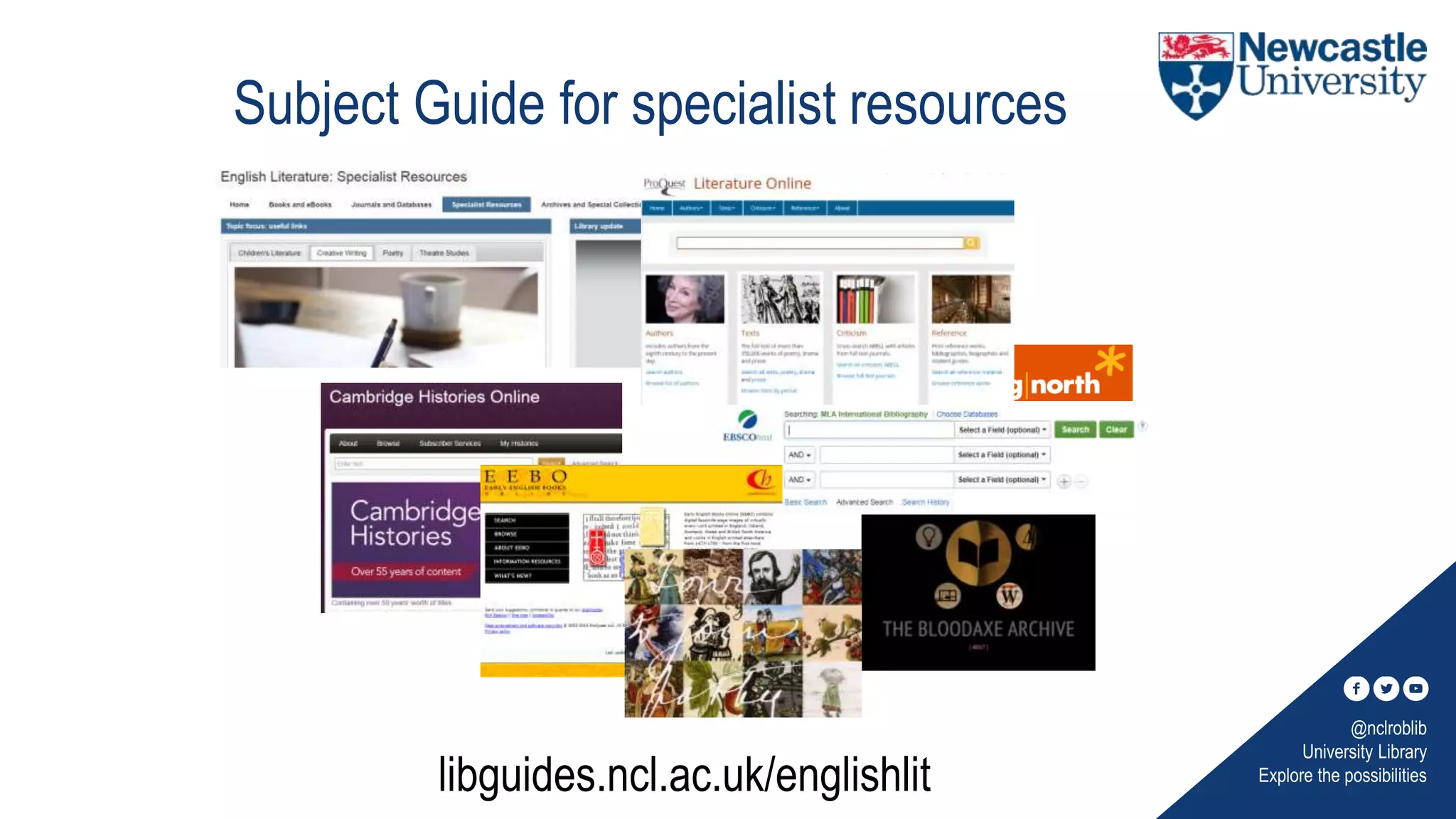 English literature project: library resources and tips | PPTX