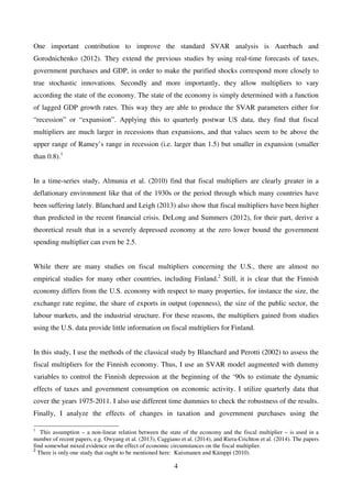 Finnish fiscal multipliers with a structural VAR model | PDF