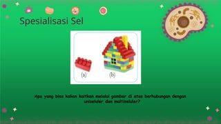 sel dan organel sel pada makhluk hidup di dunia ini | PPTX