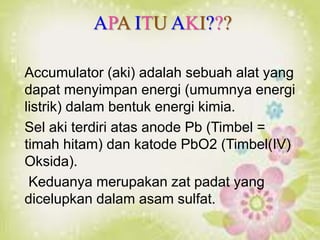 Sel aki timbal asam | PPTX