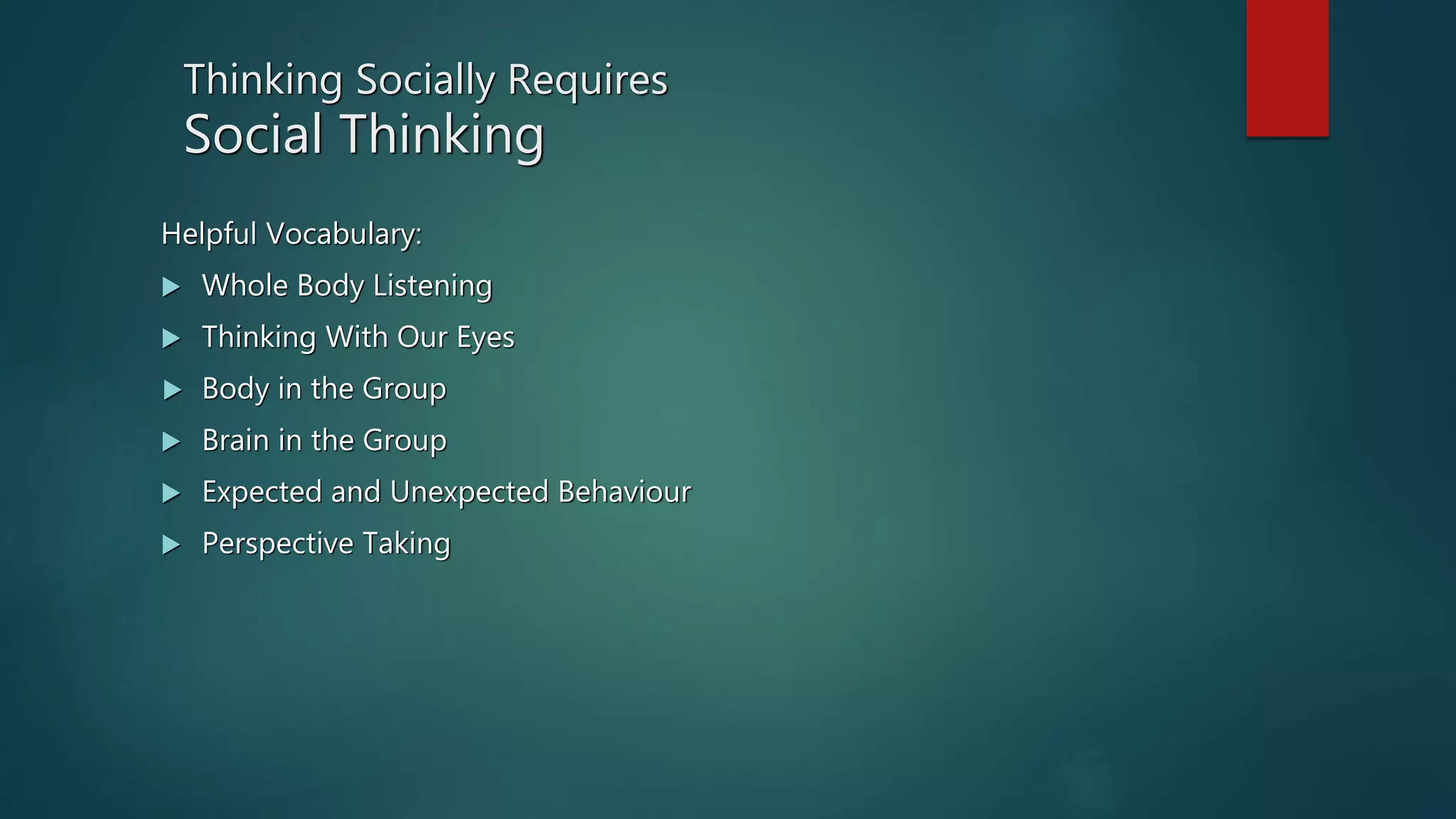 Social Thinking Parent Forum | The Rashi School | PPT