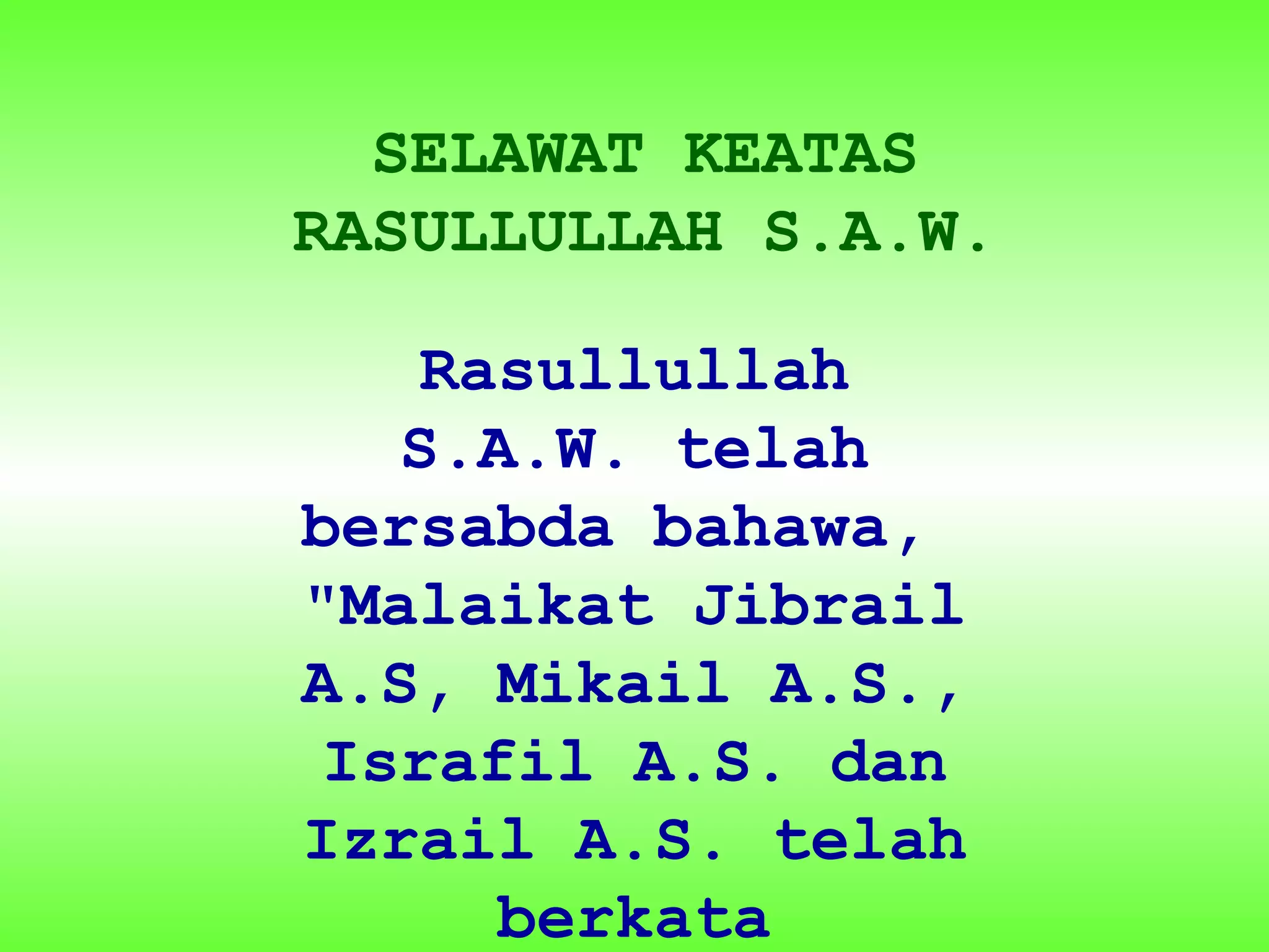 Selawat Ke Atas Rasulullah SAW | PPS