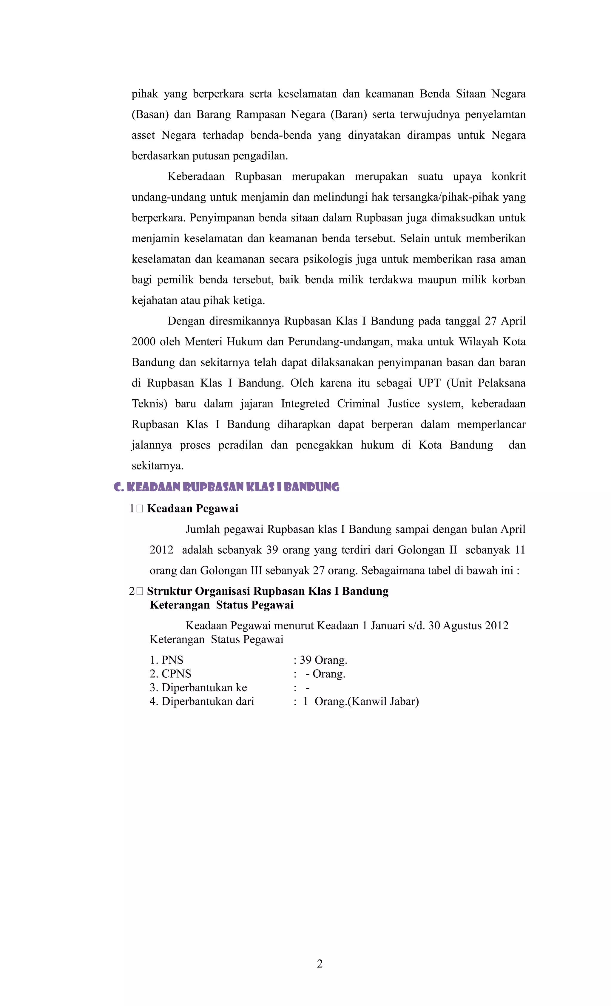 Selayang pandang rupbasan | PDF