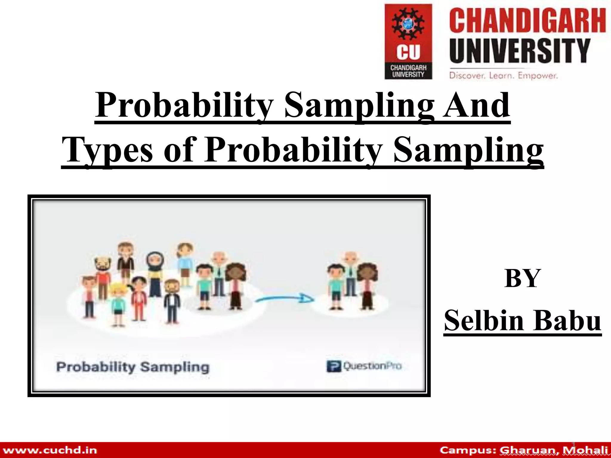 Probability Sampling and Types by Selbin Babu | PPTX