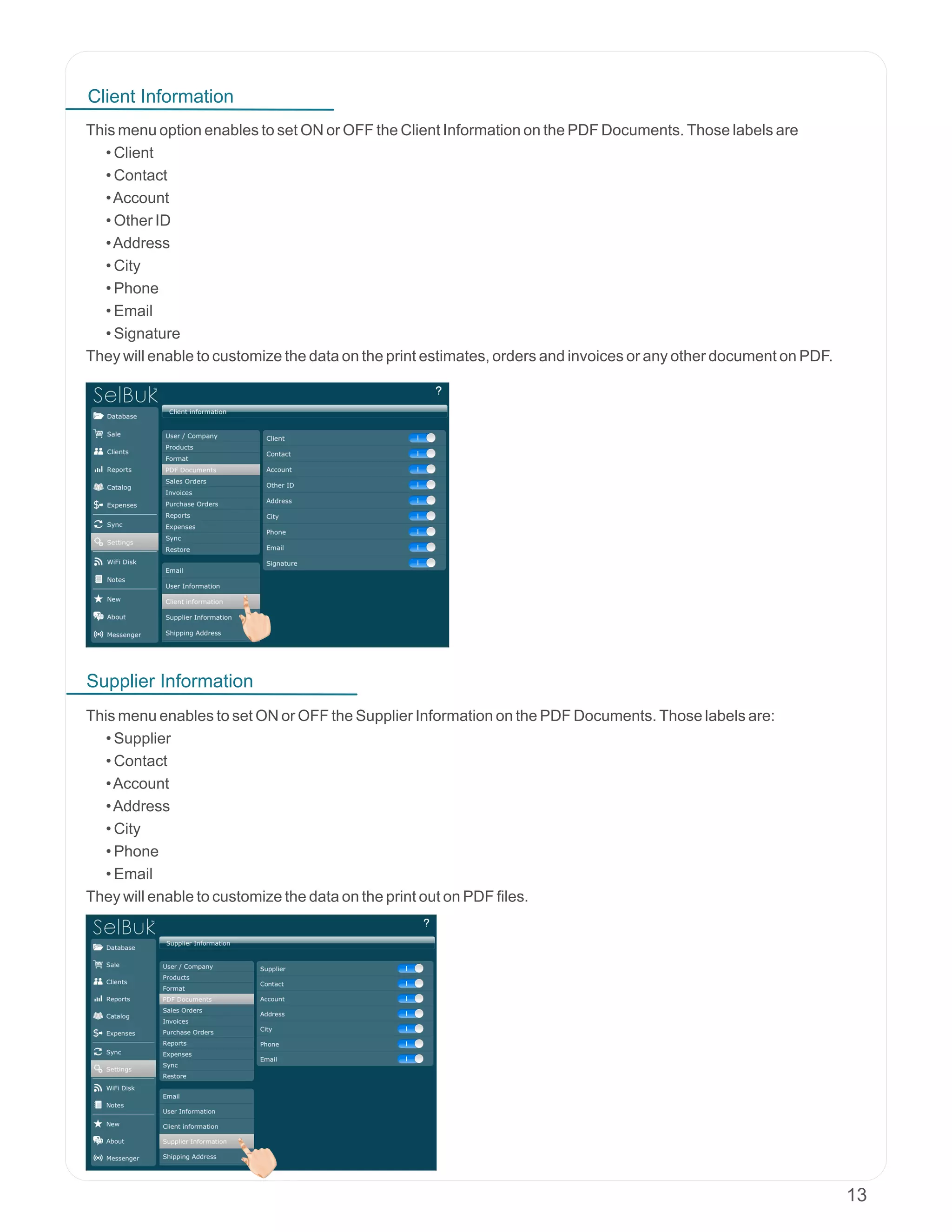 SelBuk User Guide - Ipad version | PDF