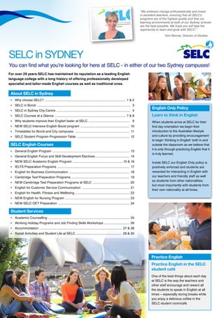 SELC English Language Centres - Sydney, Australia | PDF