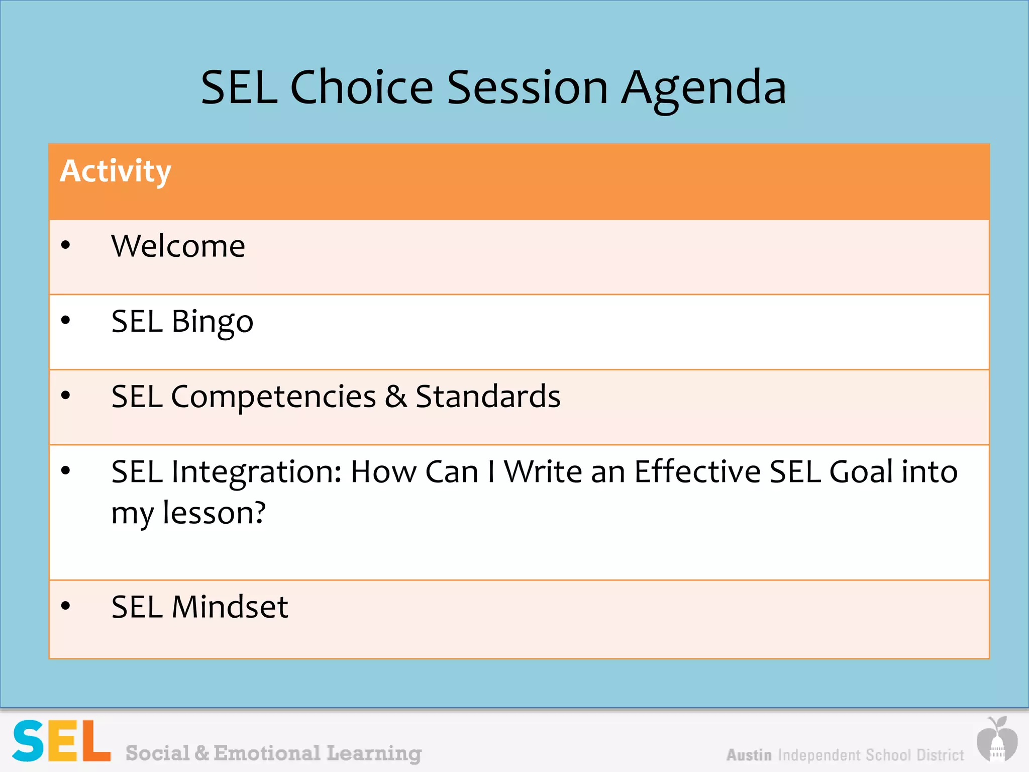 Sel choice session slides 2014 | PPT