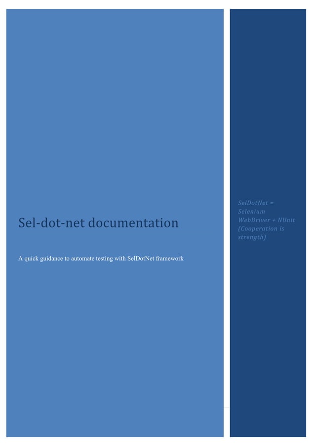 Sel dotnet documentation | PDF