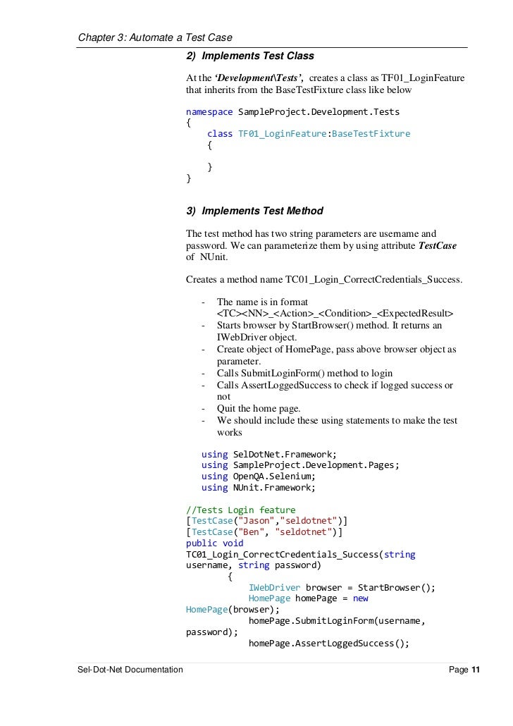 Sel dotnet documentation