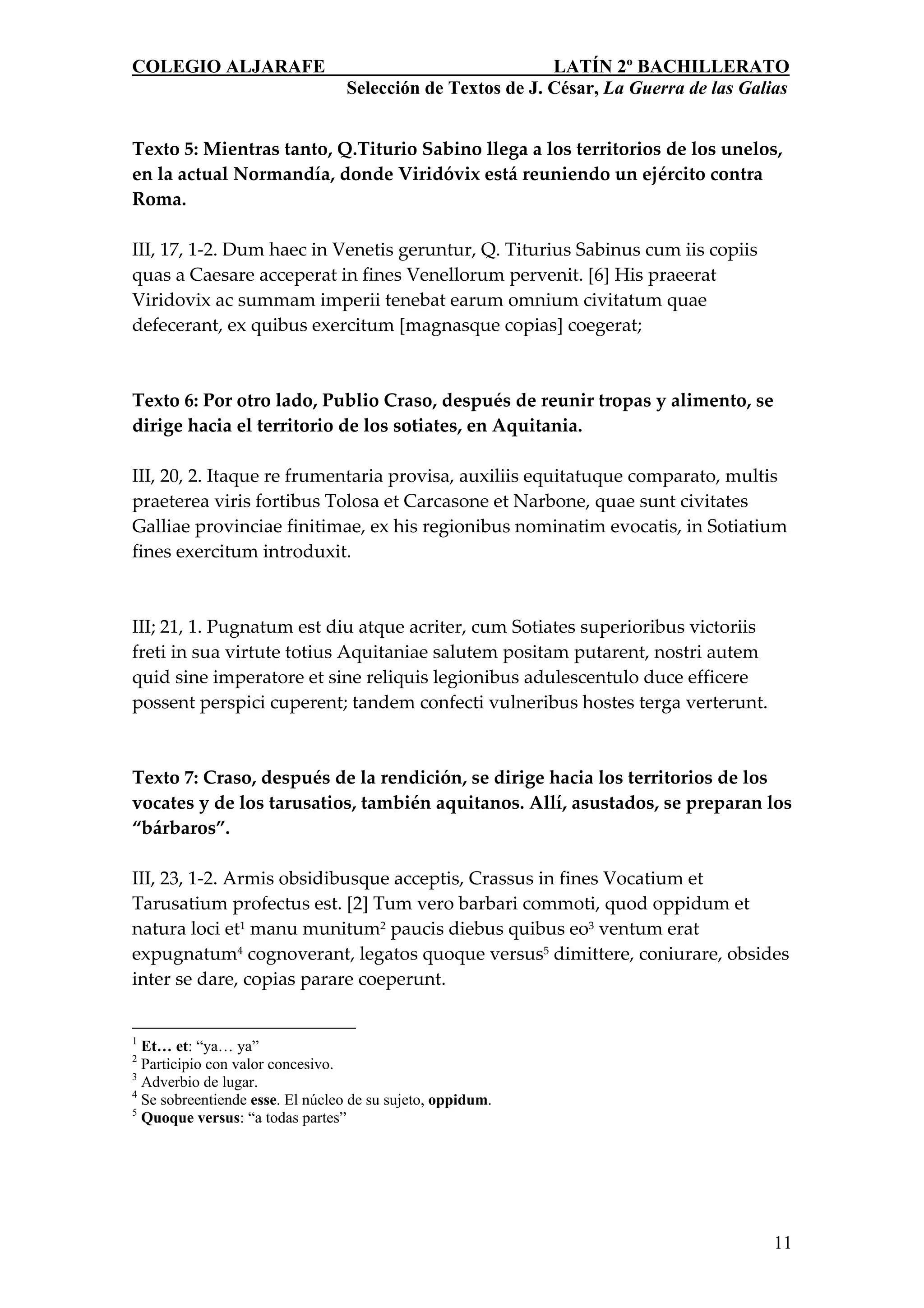 Selección de Textos de Guerra De Las Galias, César | PDF