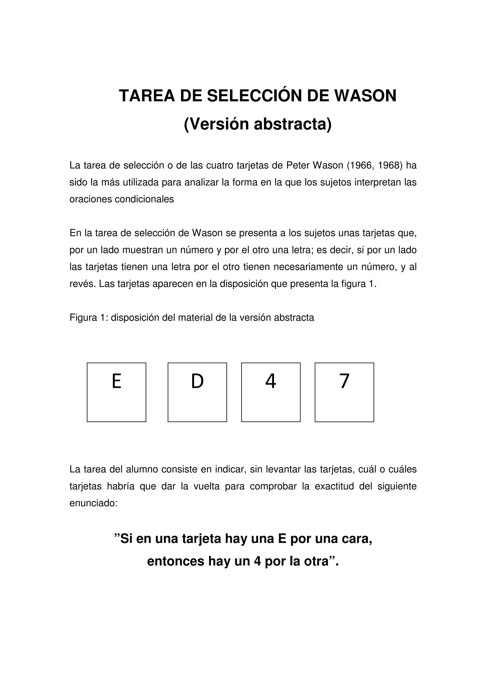 Seleccion de wason | PDF