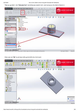 Select contuor trong lệnh Extruded trên Solidworks | PDF