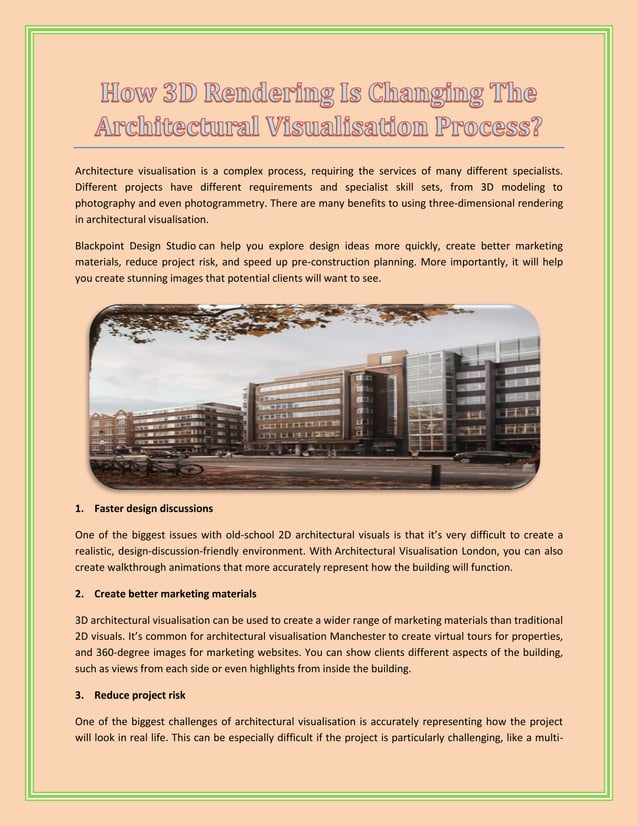 Select a 3D Rendering Company for Architectural Visualization Services | PDF