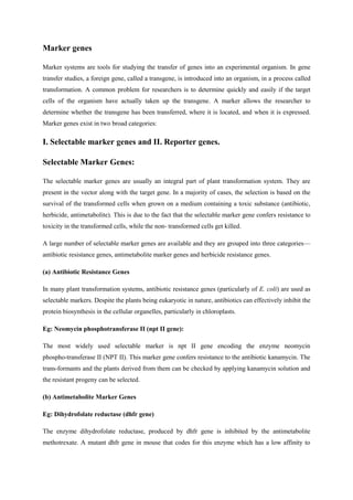 Selectable markers and Reporter Genes.pdf