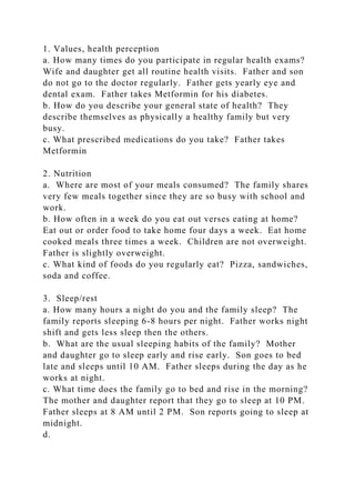 Select a family to complete a family health assessment. (The famil.docx