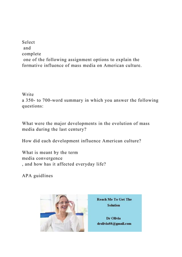 Select and complete one of the following assignment option.docx