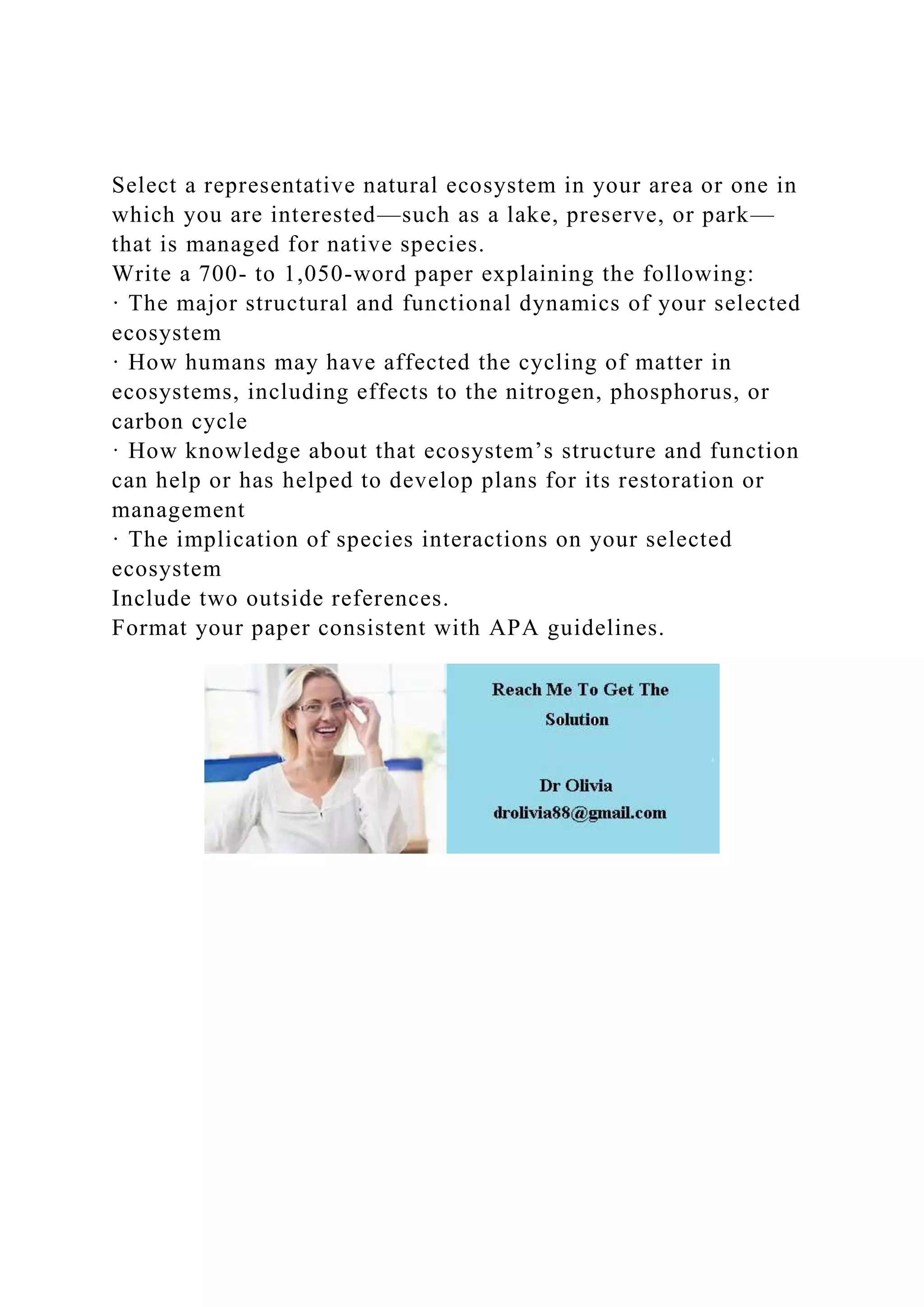 Select a representative natural ecosystem in your area or one in w.docx