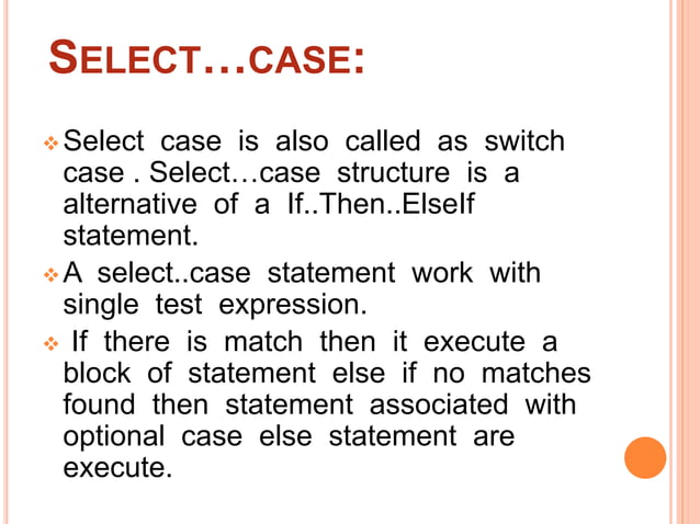 Select case | PPT