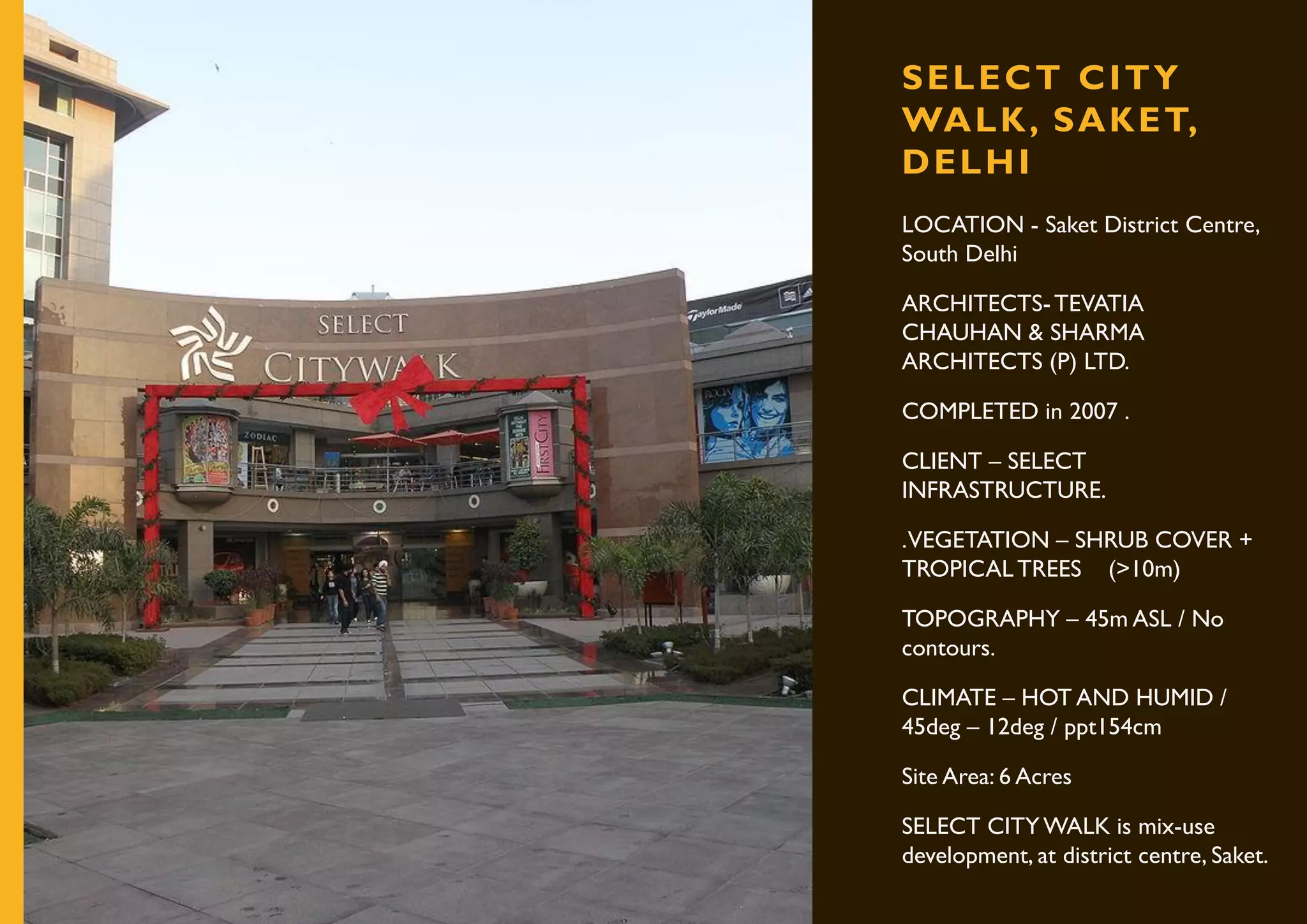 case study of Select city walk, saket, new delhi | PDF