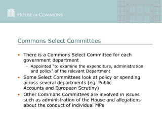 House of Commons Select Committees 2015 | PPTX