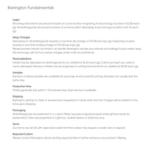 Barrington's Distributor Select Pricing | PDF