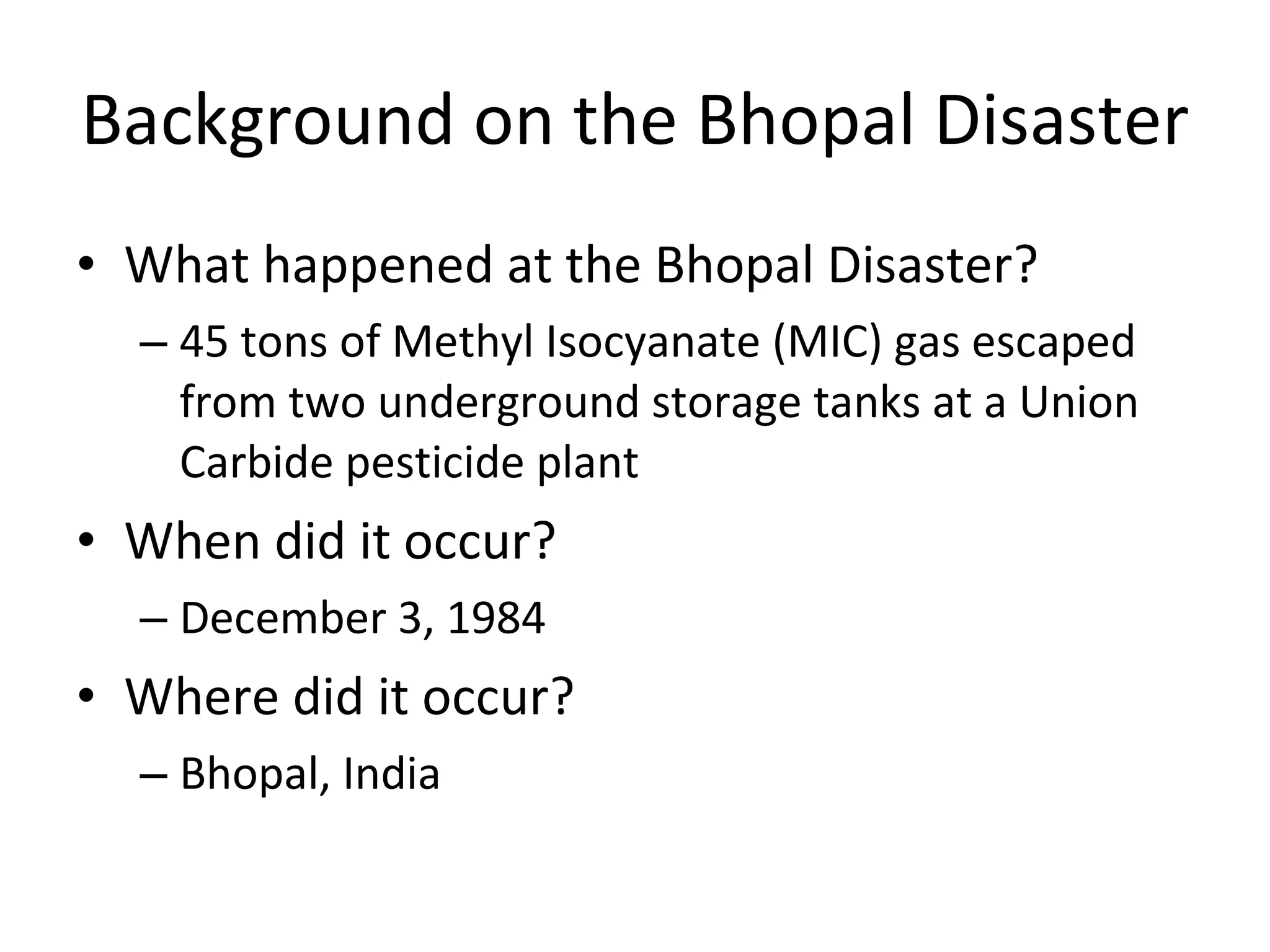 bhopla gas disaster | PPT