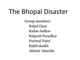 bhopla gas disaster | PPT