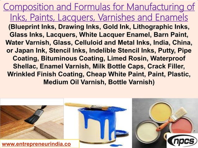 Composition and Formulas for Manufacturing of Inks, Paints, Lacquers ...