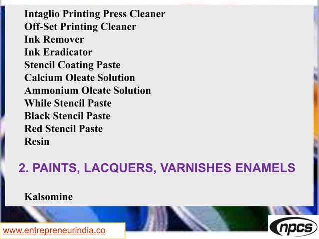 Composition and Formulas for Manufacturing of Inks, Paints, Lacquers ...