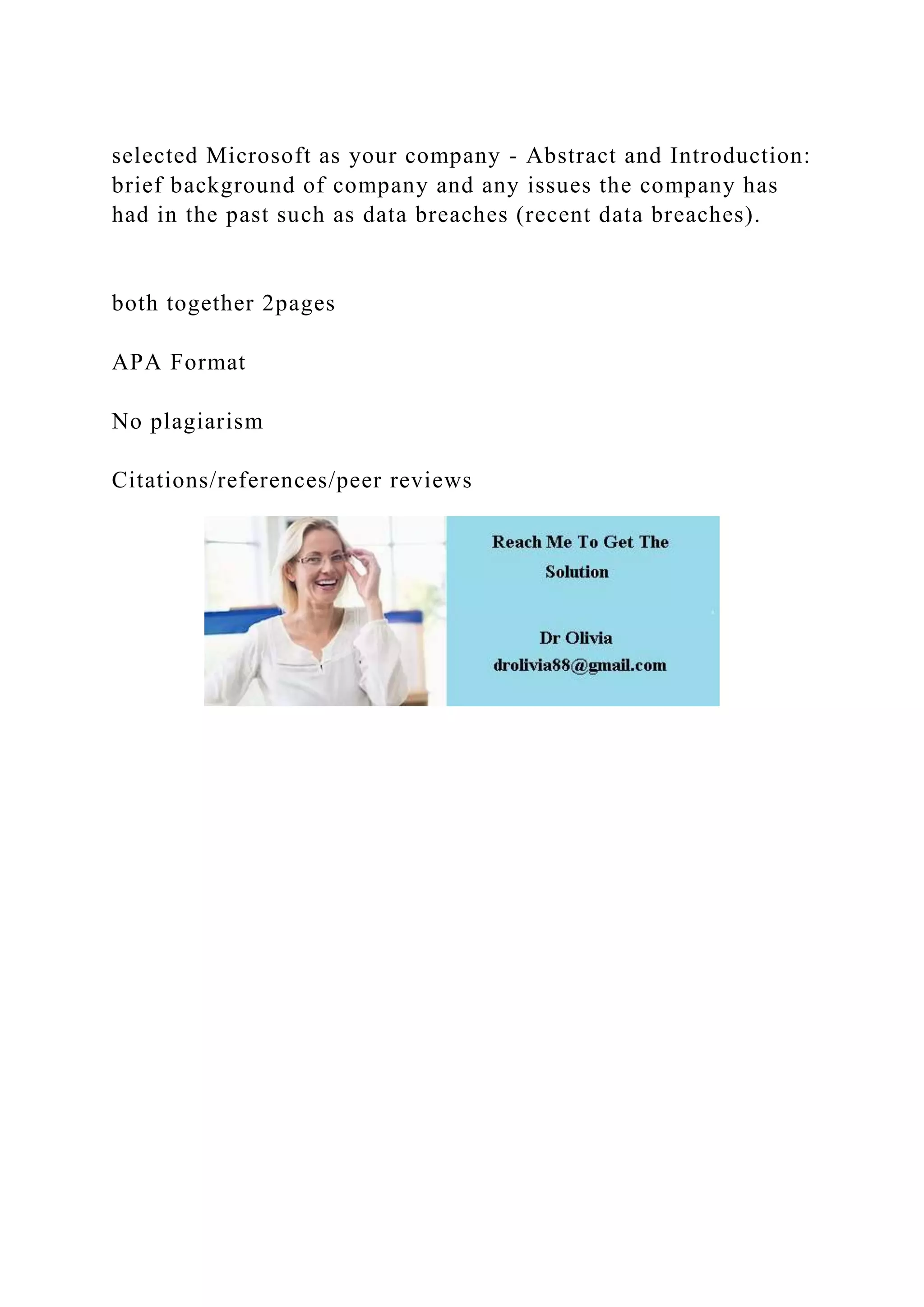 selected Microsoft as your company - Abstract and Introduction brie.docx