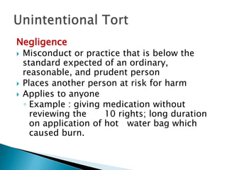 Selected nursing legal responsibilities | PPTX