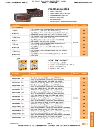 SELEC TIMER,CONTROLLER,METERS,CT,PLC,VFD PRICE LIST wef 27-05-2023.pdf