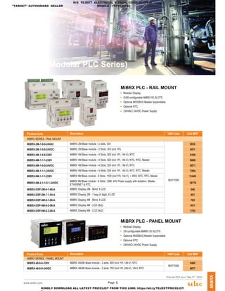 SELEC TIMER,CONTROLLER,METERS,CT,PLC,VFD PRICE LIST wef 27-05-2023.pdf