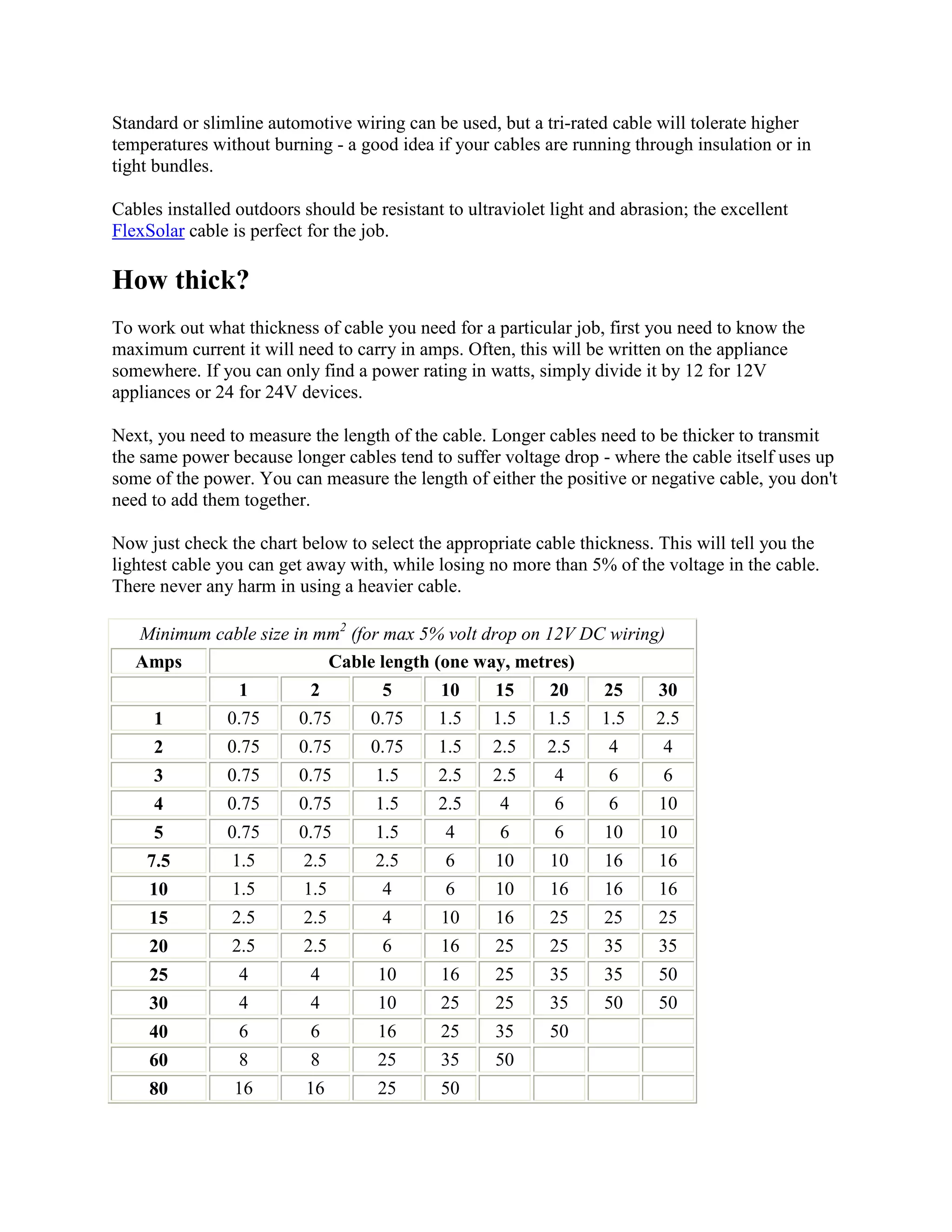 Selecting the correct cables and fuses | PDF