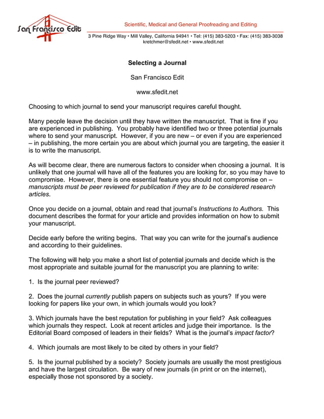 Selecting A Journal | PPT