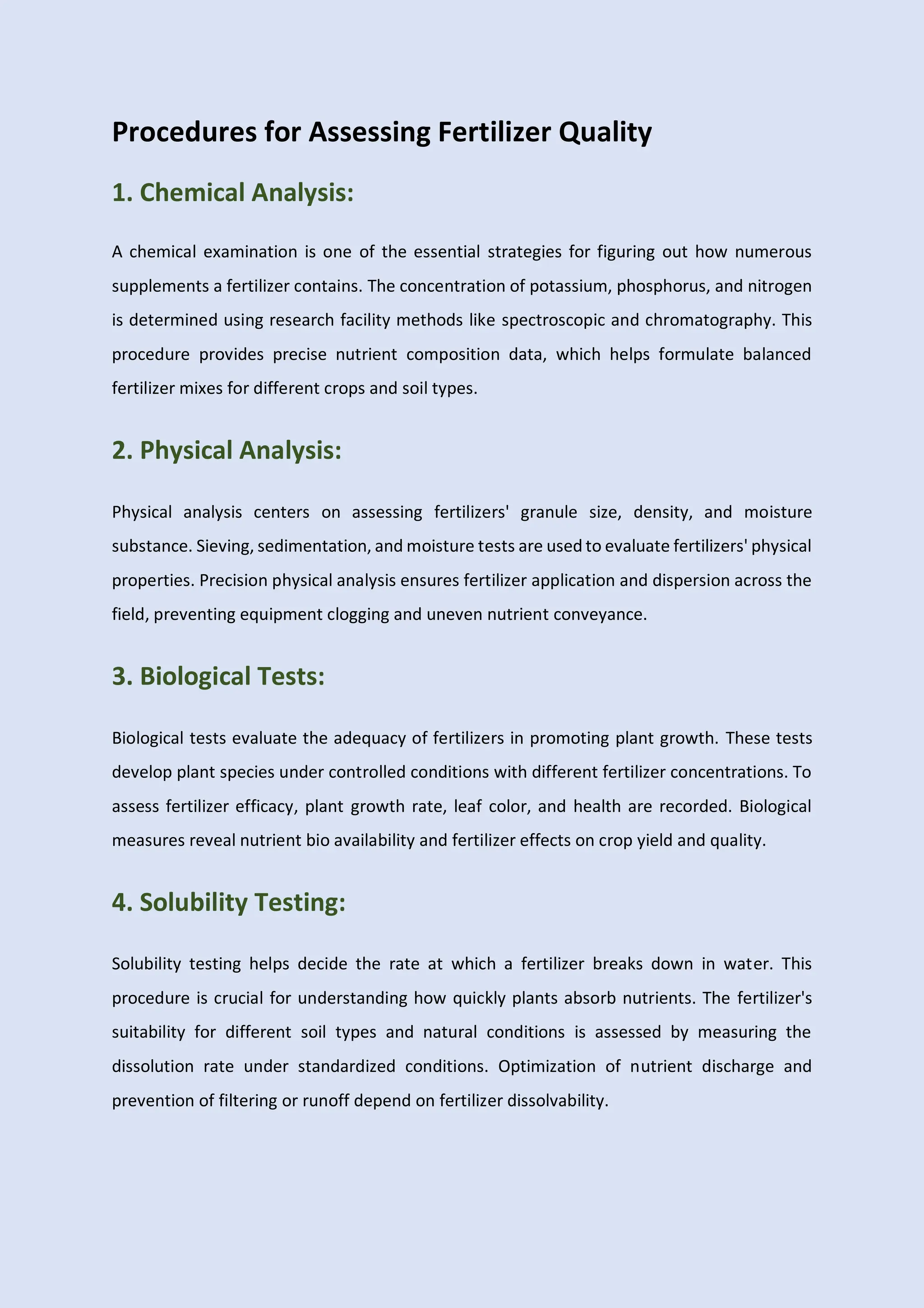 Selecting The Ideal Strategy For Fertilizer Quality | PDF