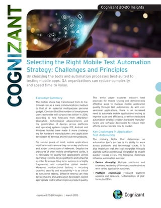 Selecting the Right Mobile Test Automation Strategy: Challenges and ...