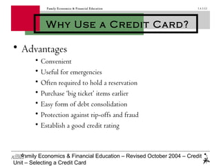 Selecting a credit card presentation | PPT