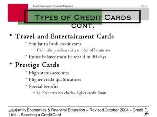 Selecting a credit card presentation | PPT
