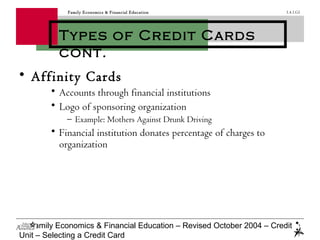Selecting a credit card presentation | PPT