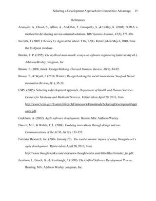 Selecting A Development Approach For Competitive Advantage | PDF | Programming Languages | Computing