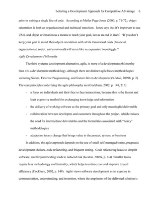 Selecting A Development Approach For Competitive Advantage | PDF | Programming Languages | Computing