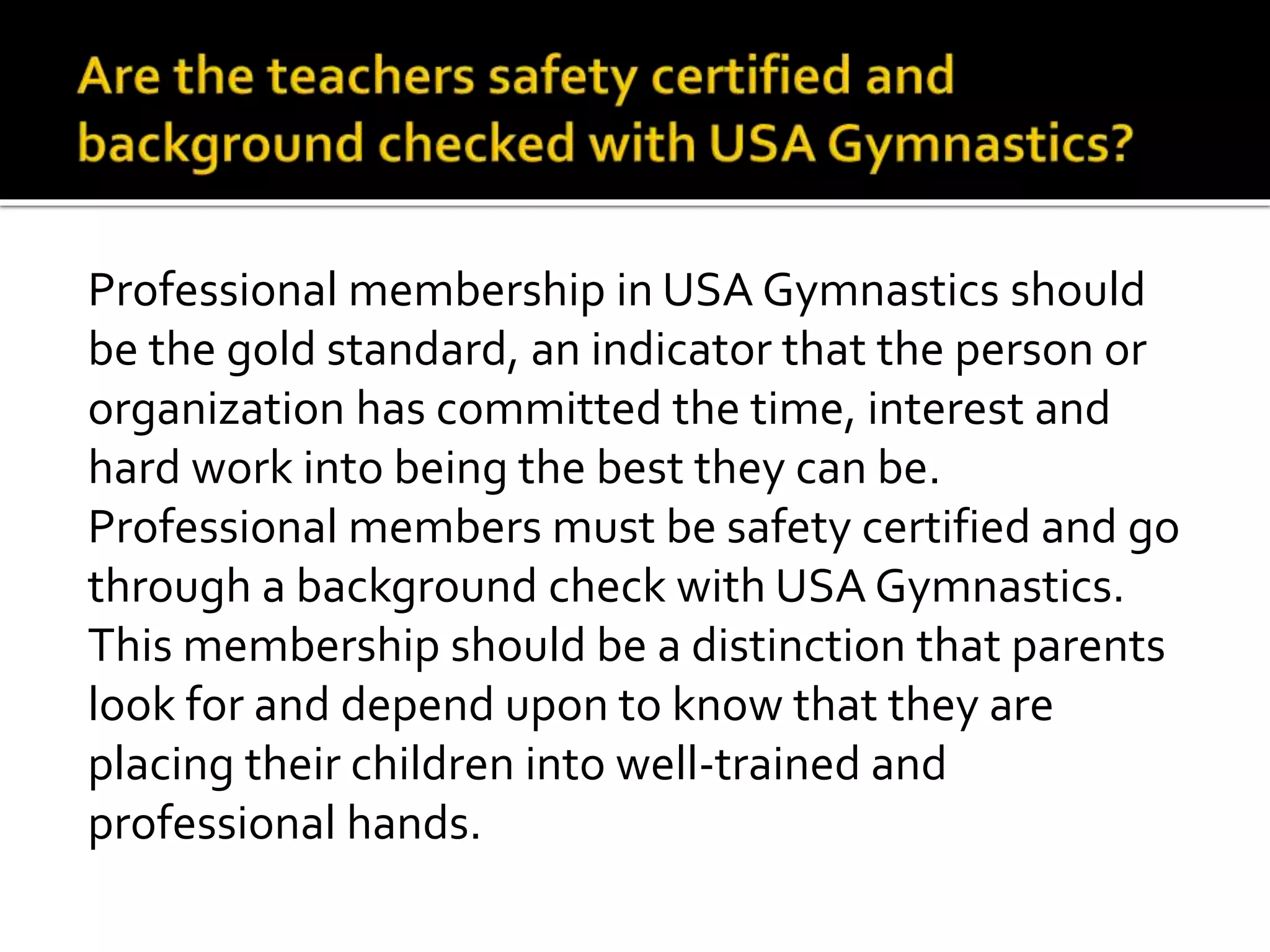 Selecting A Gymnastics Club Tigar Gymnastics Ppt